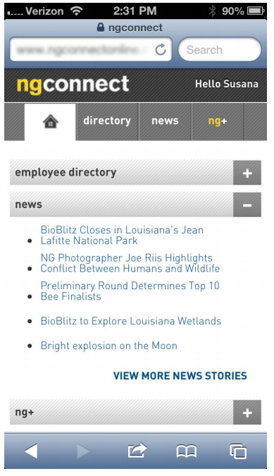 national geographic mobile intranet